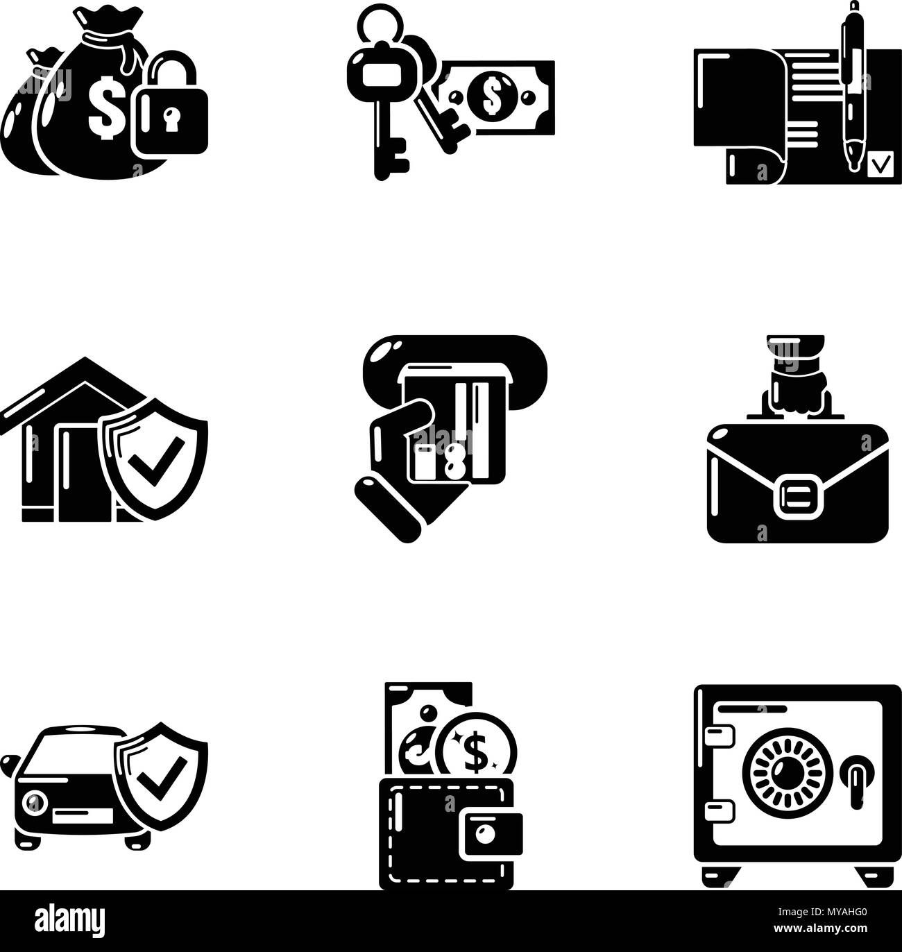 Motor insurance icons set, simple style Stock Vector Image & Art - Alamy