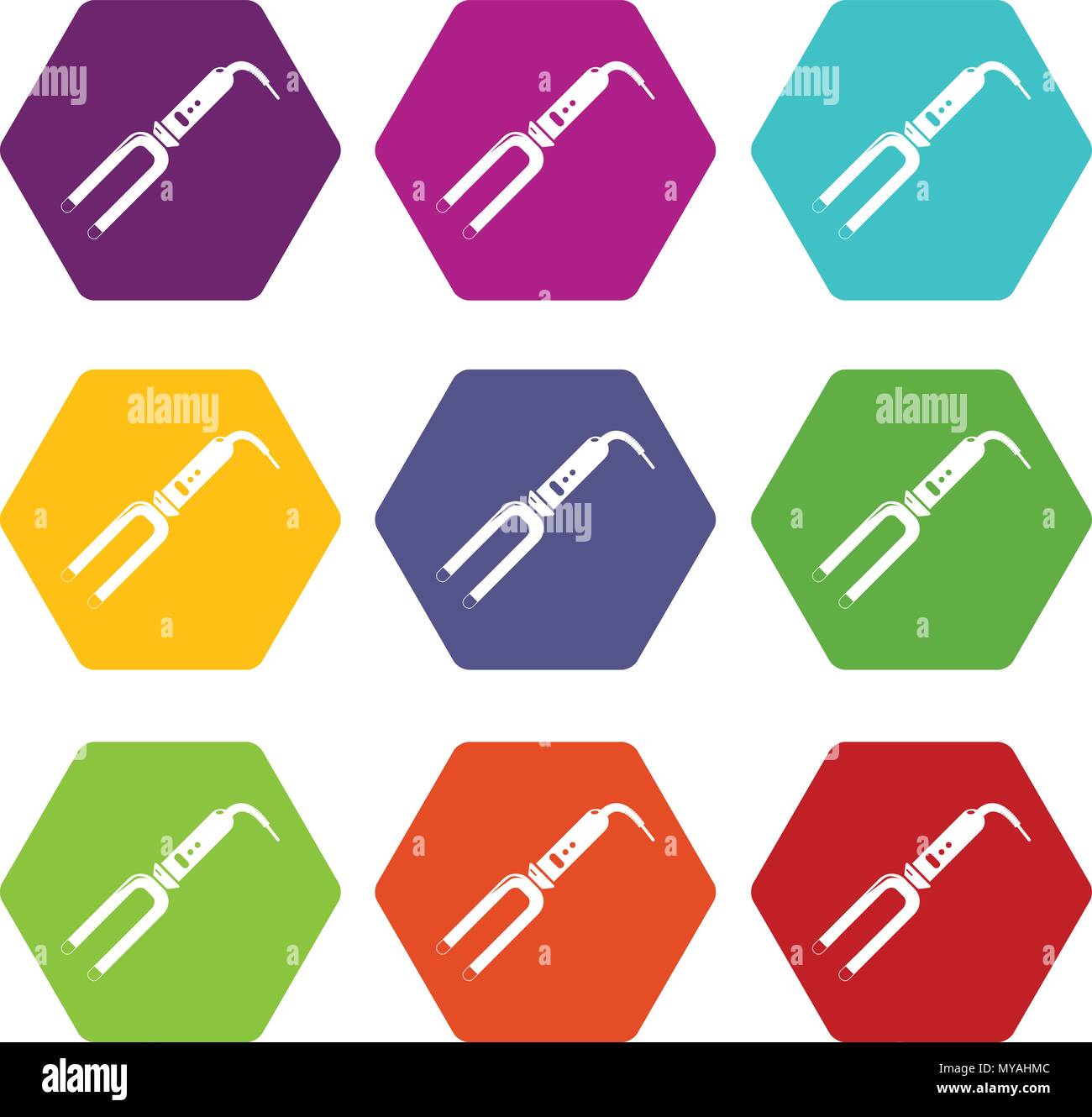 Hair curl icons set 9 vector Stock Vector Image & Art - Alamy