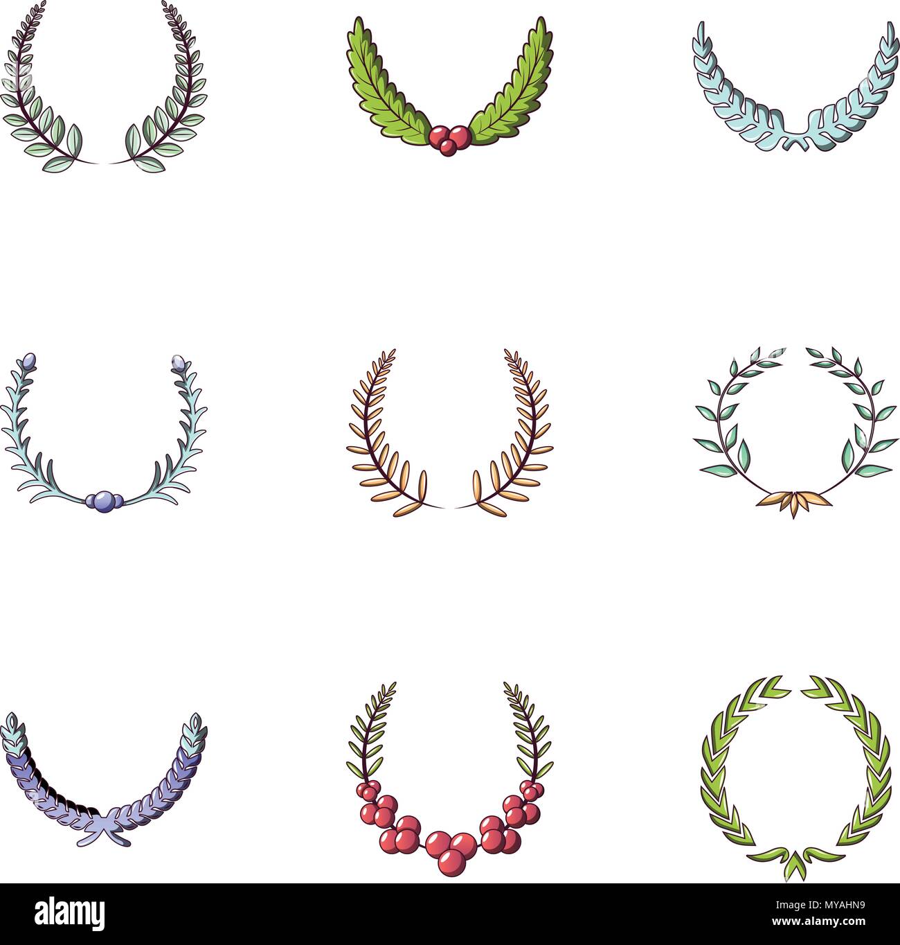 Tiara icons set, cartoon style Stock Vector Image & Art - Alamy