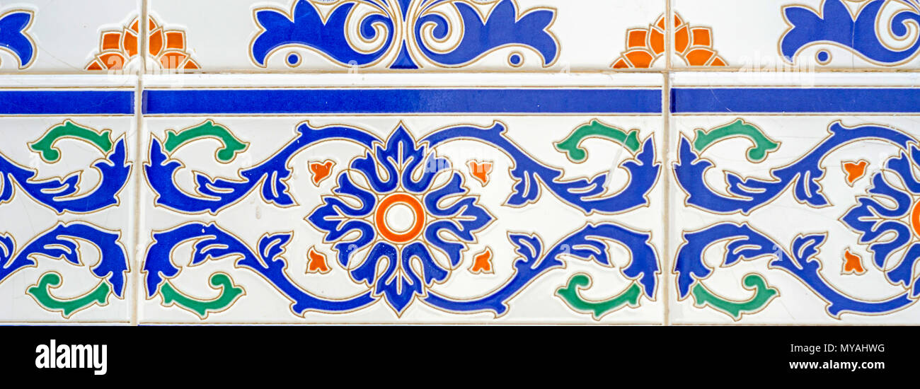 Traditional ornamental Spanish decorative tiles, original ceramic tiles ...
