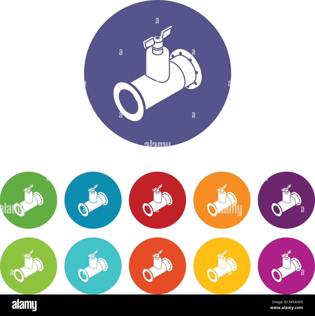Pipe tap icons set vector color Stock Vector Image & Art - Alamy