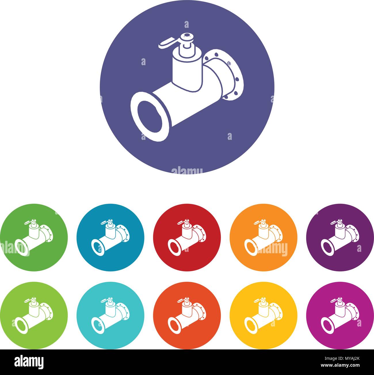 Pipe water icons set vector color Stock Vector Image & Art - Alamy