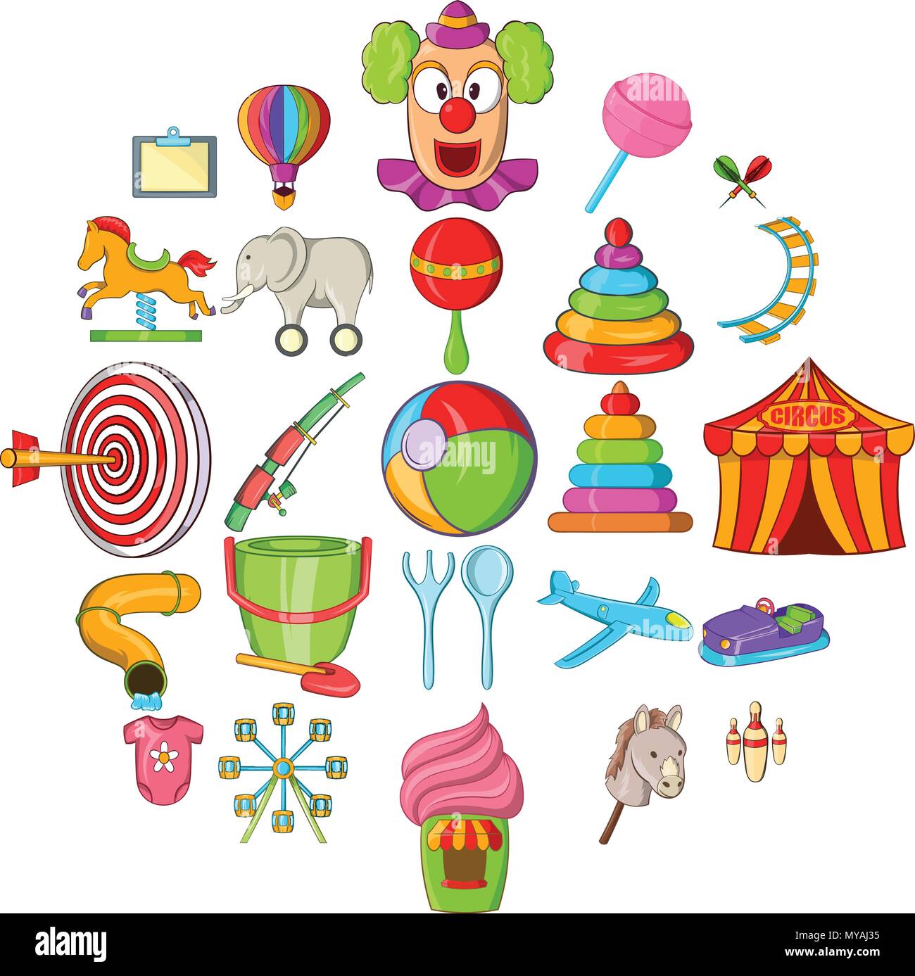 School time icons set, cartoon style Stock Vector Image & Art - Alamy