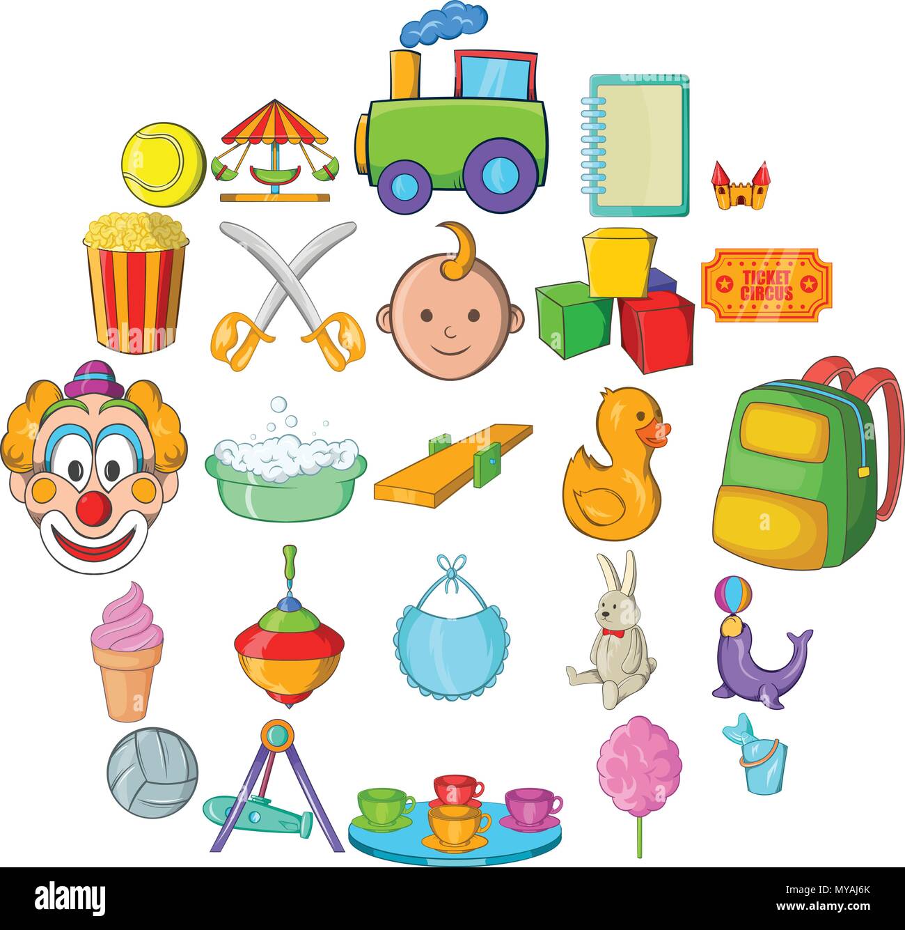 Children activity icons set, cartoon style Stock Vector Image & Art - Alamy