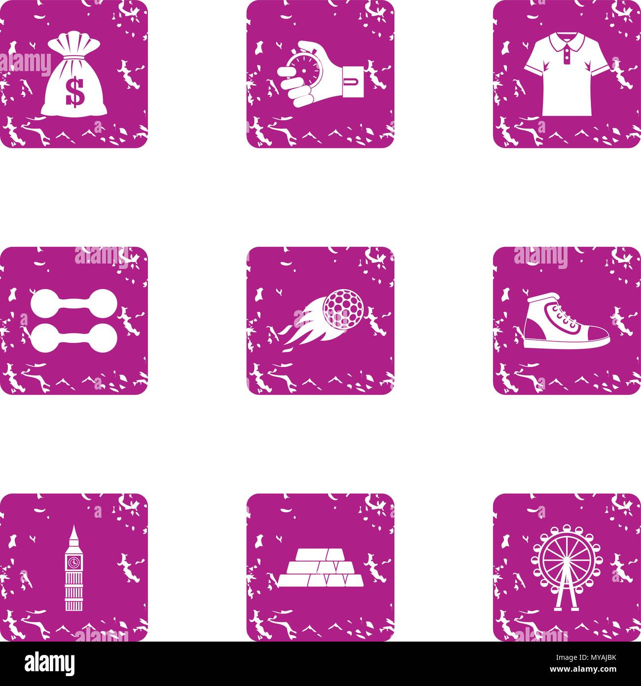 Sports meeting icons set, grunge style Stock Vector Image & Art - Alamy