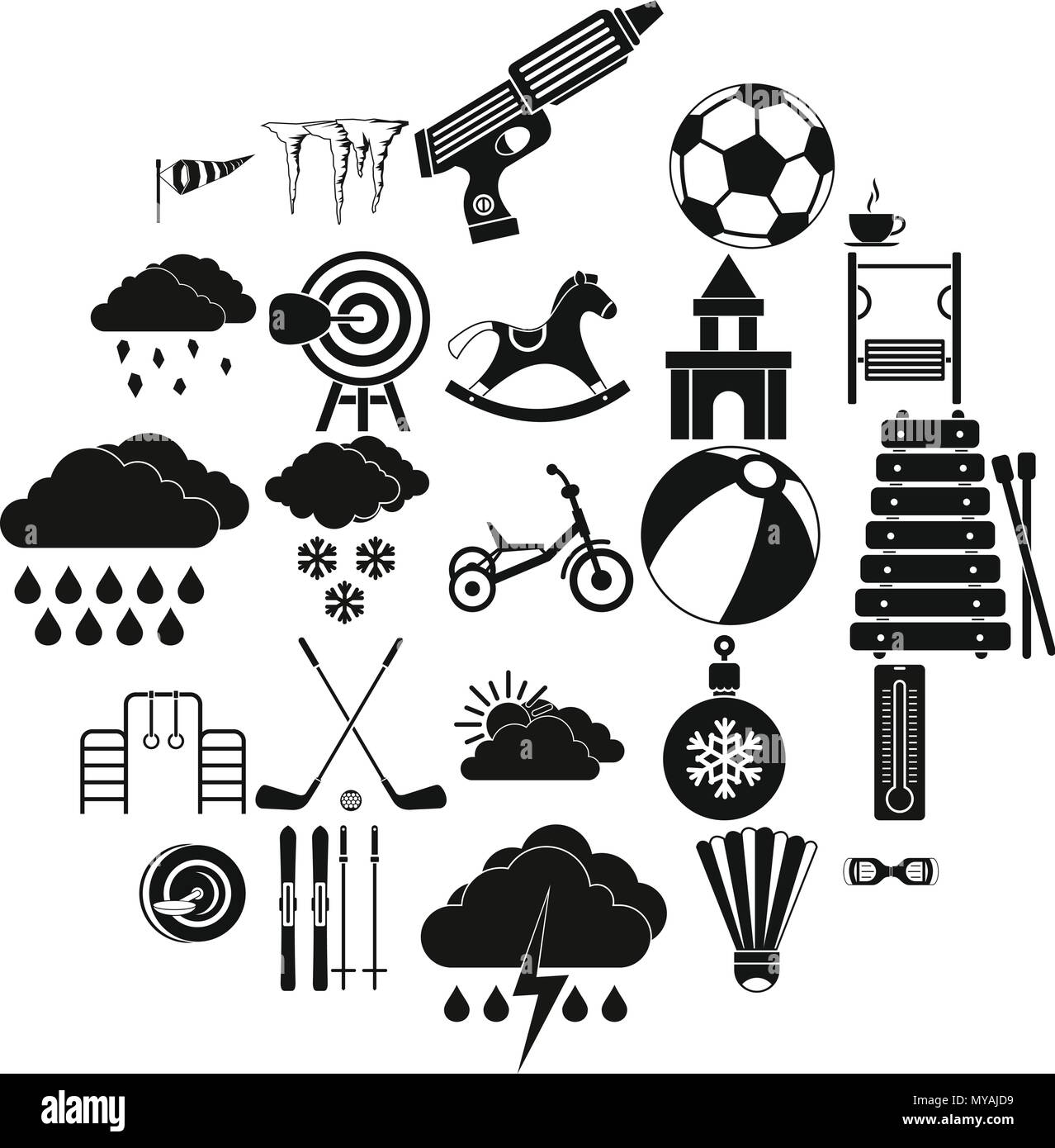 Kid game icons set, simple style Stock Vector Image & Art - Alamy