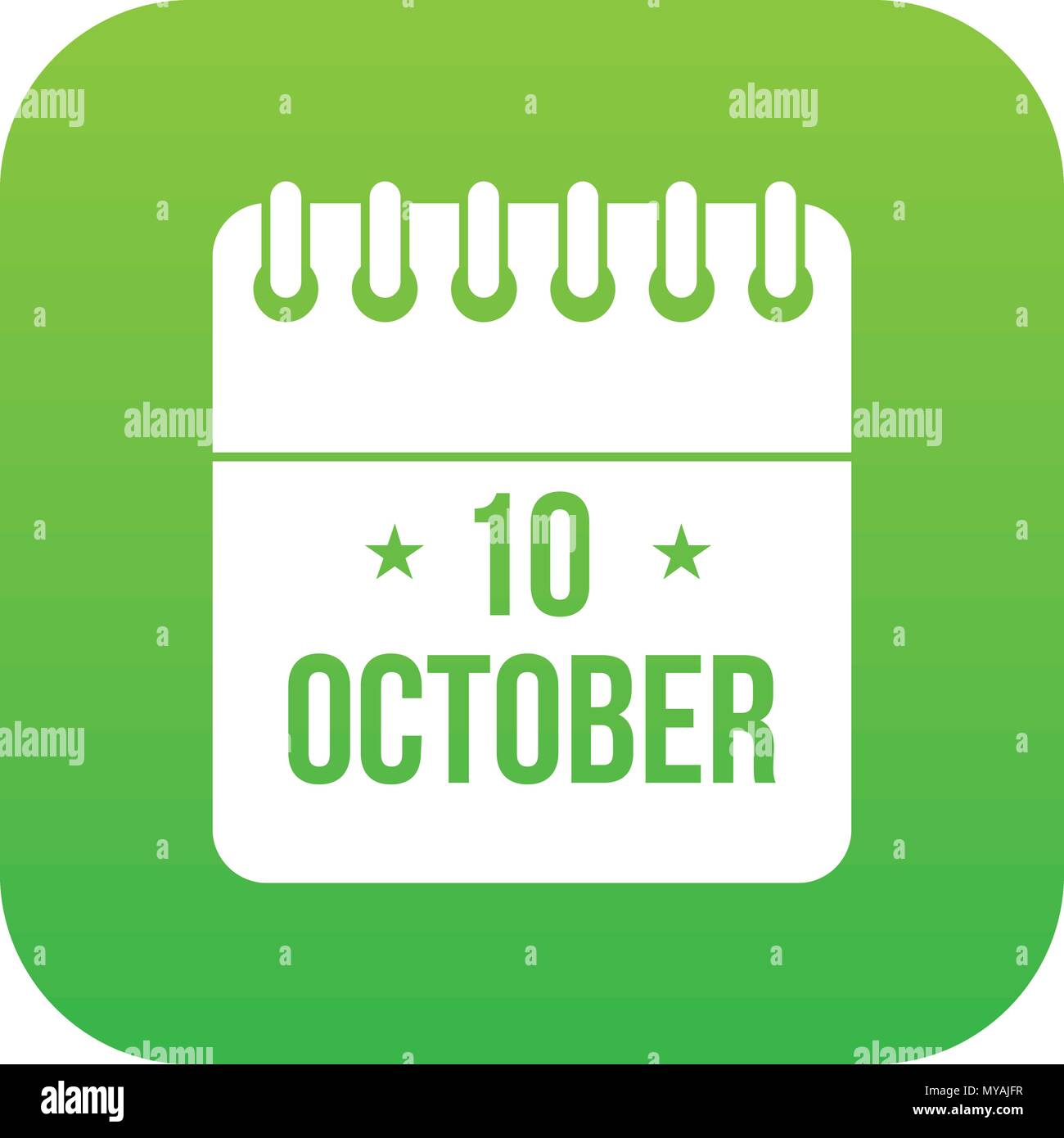 10 october calendar icon digital green Stock Vector Image & Art - Alamy