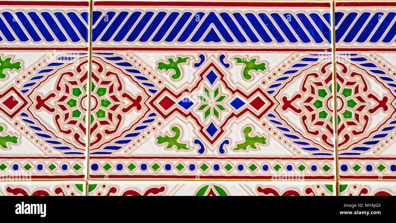 Traditional ornamental Spanish decorative tiles, original ceramic tiles ...