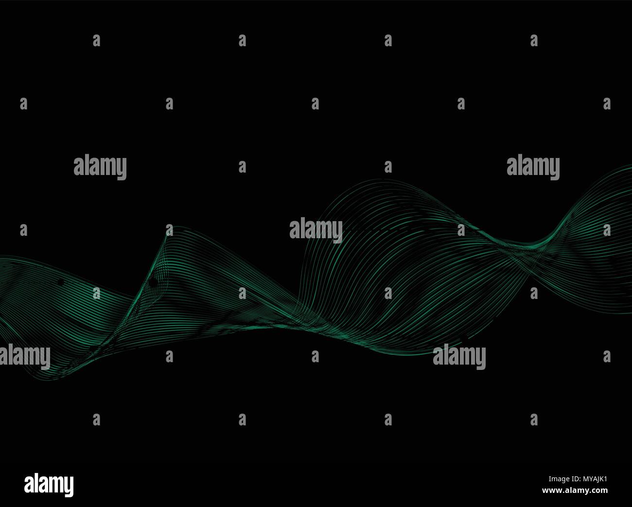 Abstract of abstract neon stripe wave on digital black background ...