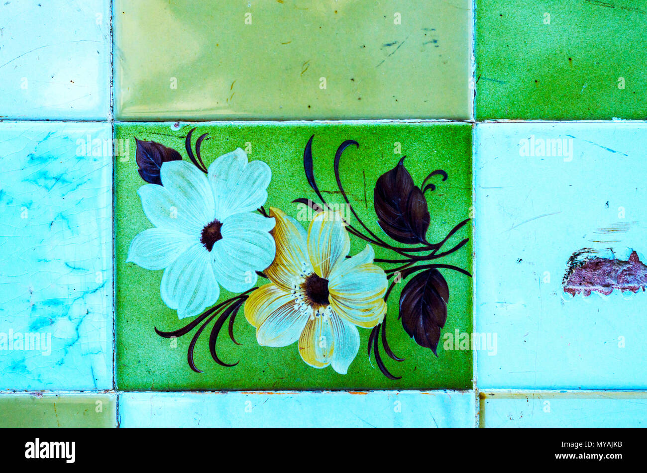Traditional ornamental Spanish decorative tiles, original ceramic tiles ...