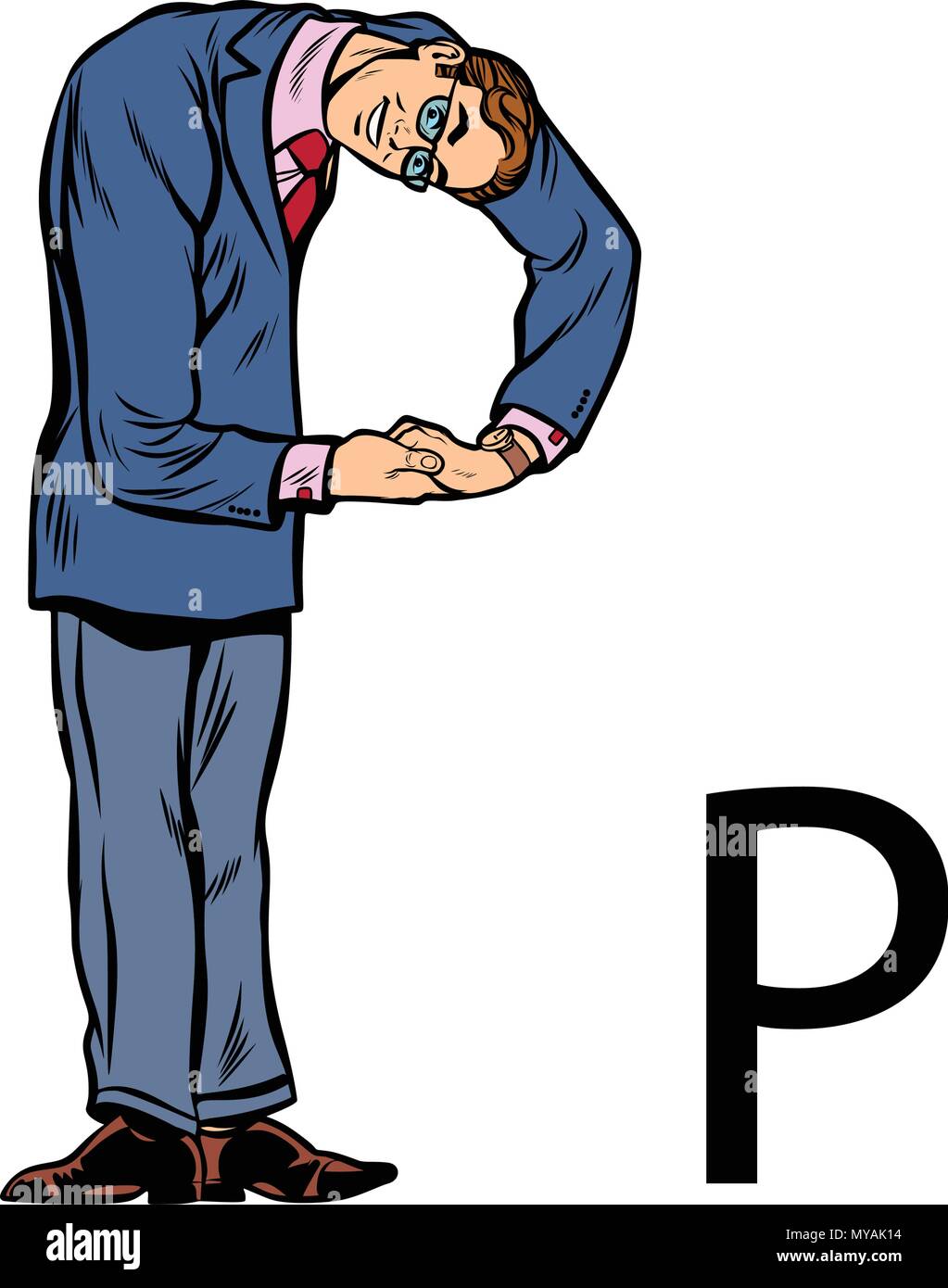 letter P pee. Business people silhouette alphabet Stock Vector Image ...