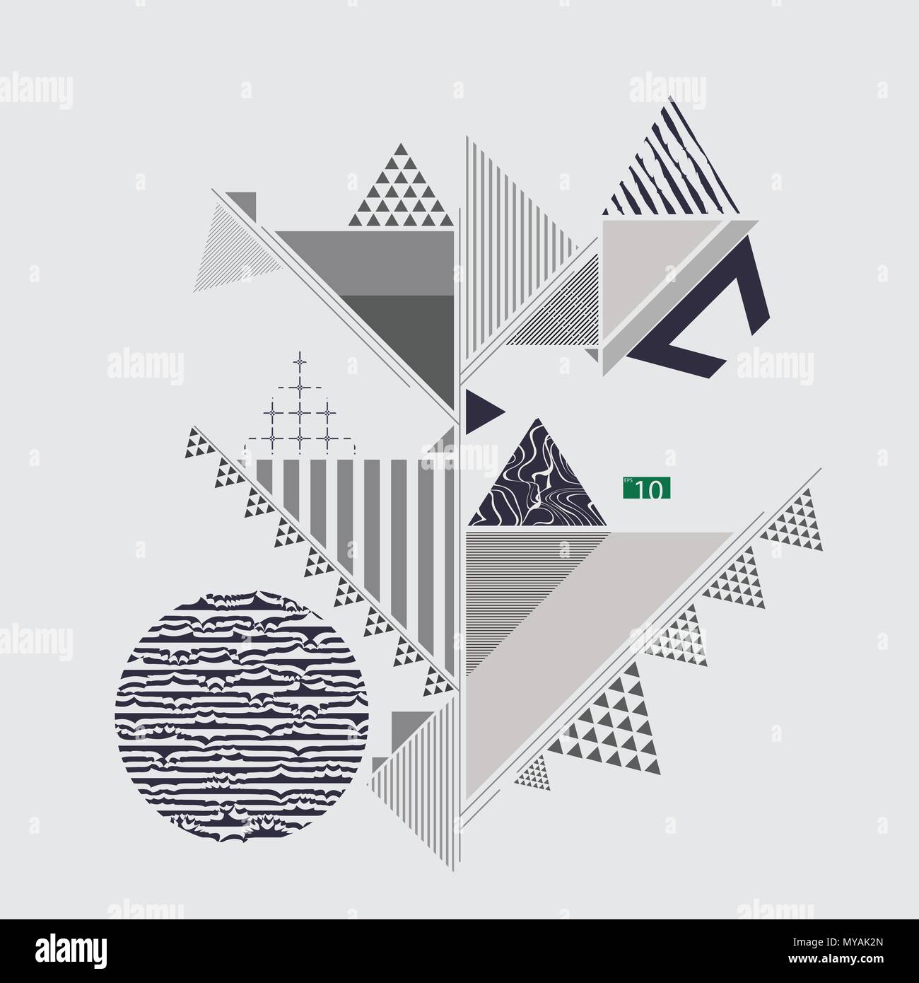 Geometrical pattern background in various triangle and circle shapes ...