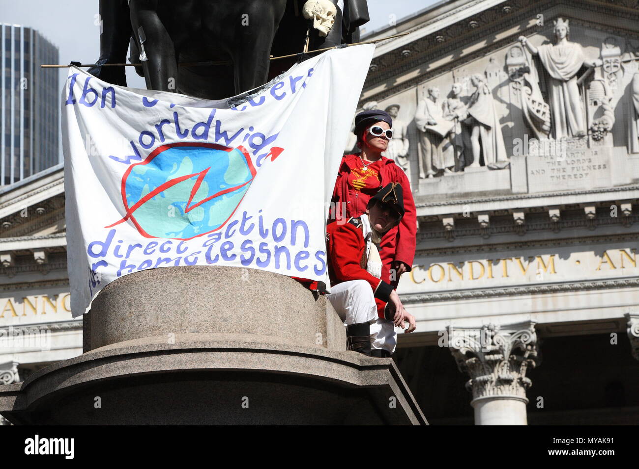 G20 Protest March in the City of London, Canon Street, Bank of England ...