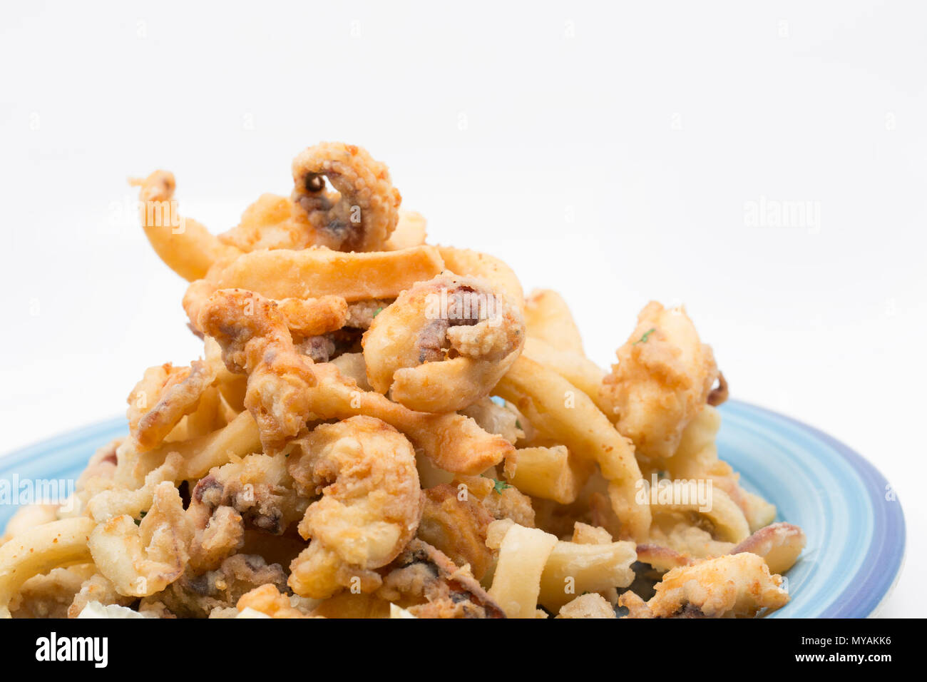 Deep fried cuttlefish made with a cuttlefish, Sepia officinalis, caught ...
