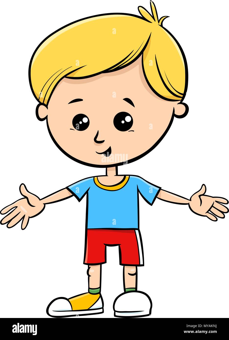 Cartoon Illustration of Cute Little Boy Character Stock Vector Image ...