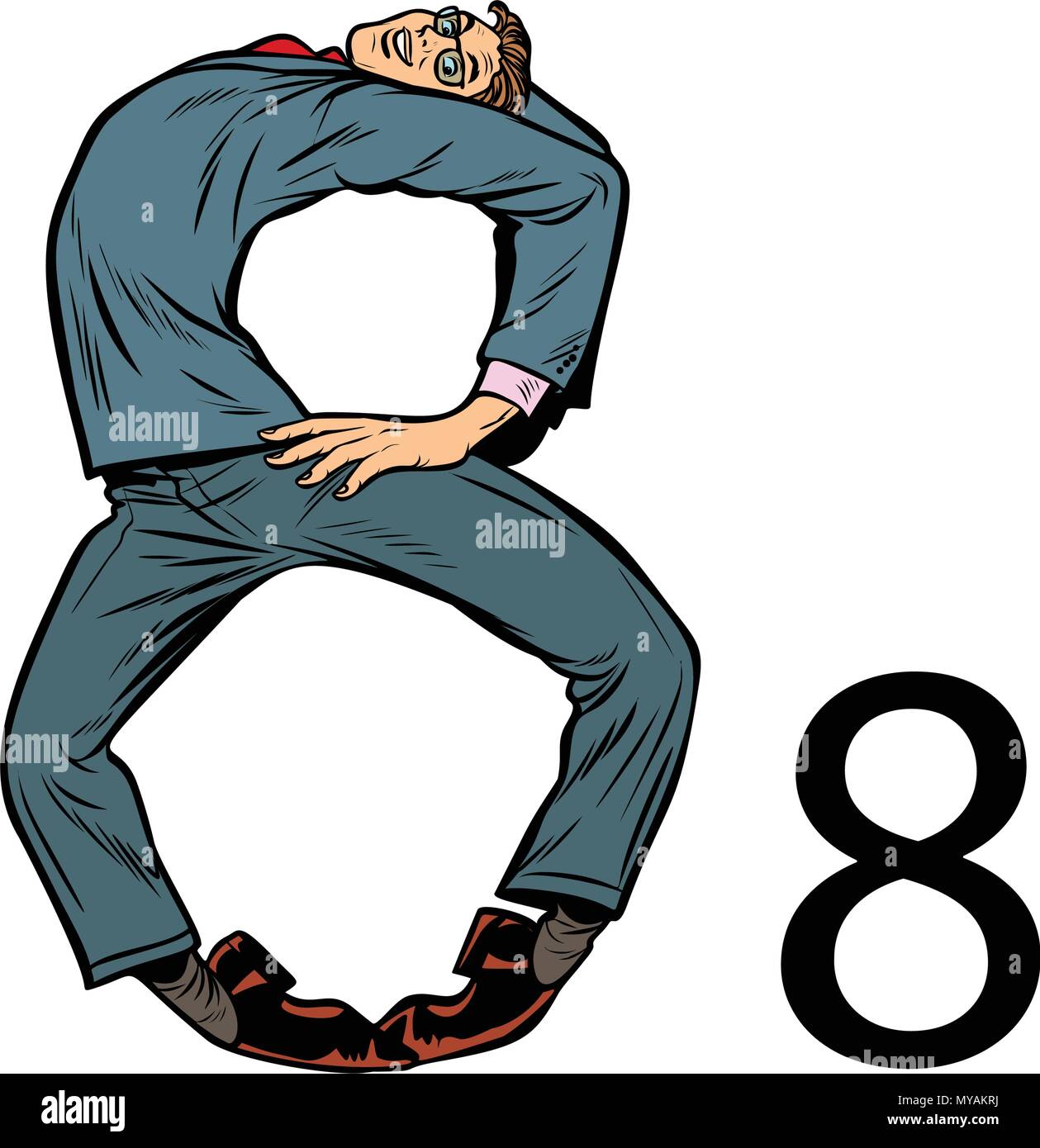 number 8 eight. Business people silhouette alphabet Stock Vector Image ...