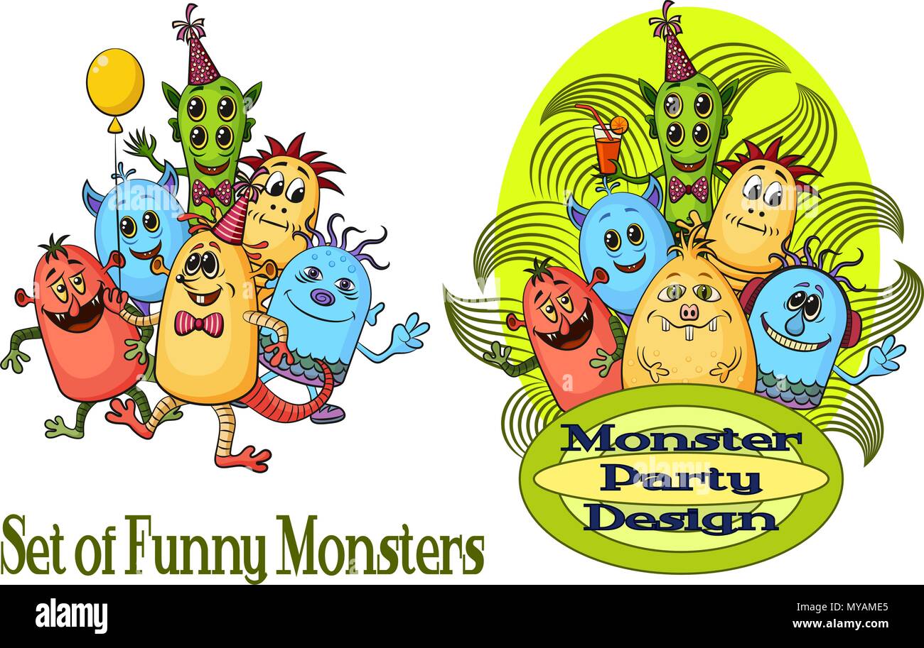 Group of Cartoon Monsters Stock Vector Image & Art - Alamy