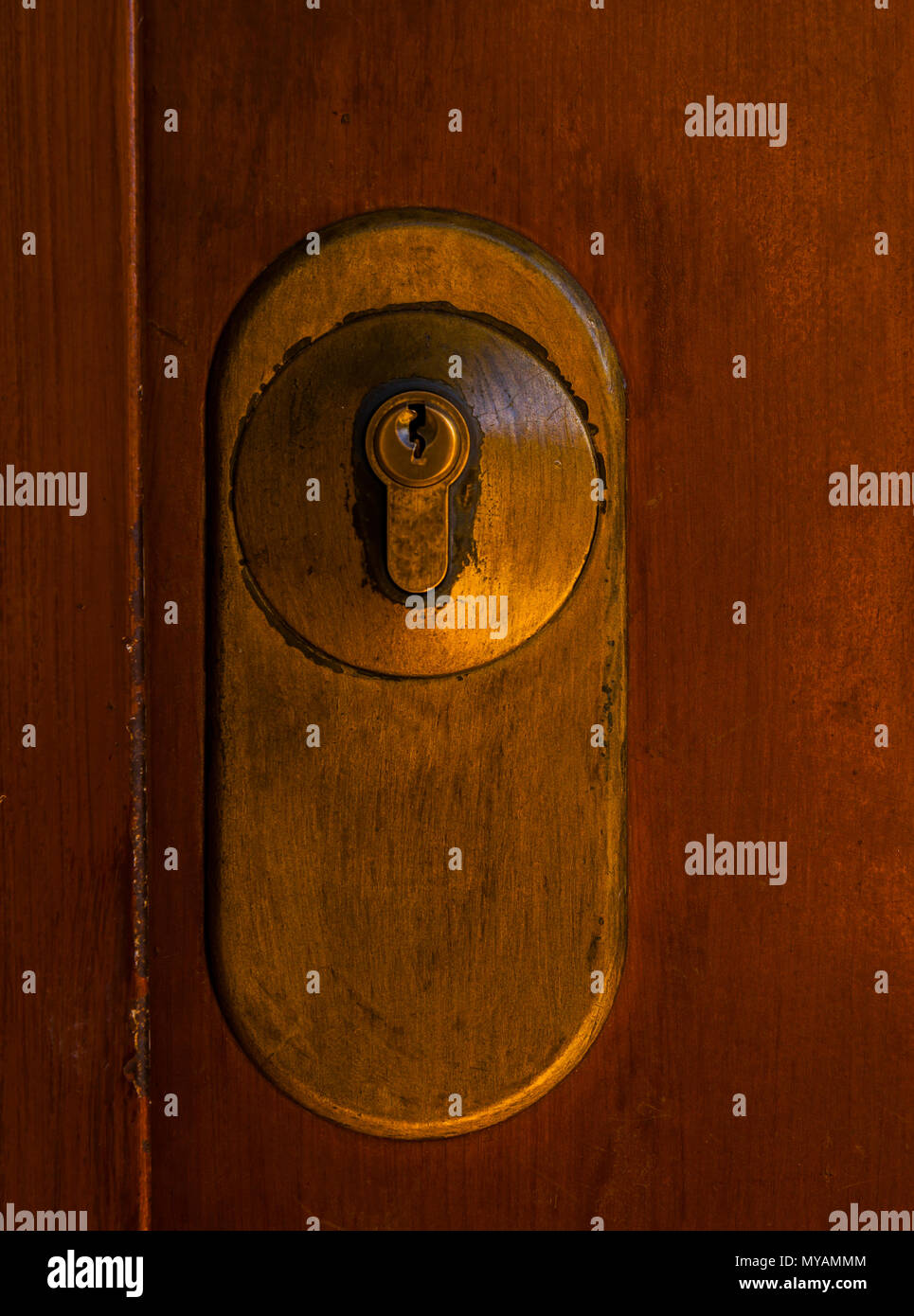 old door lock, aged metal door, home security, vintage Stock Photo - Alamy