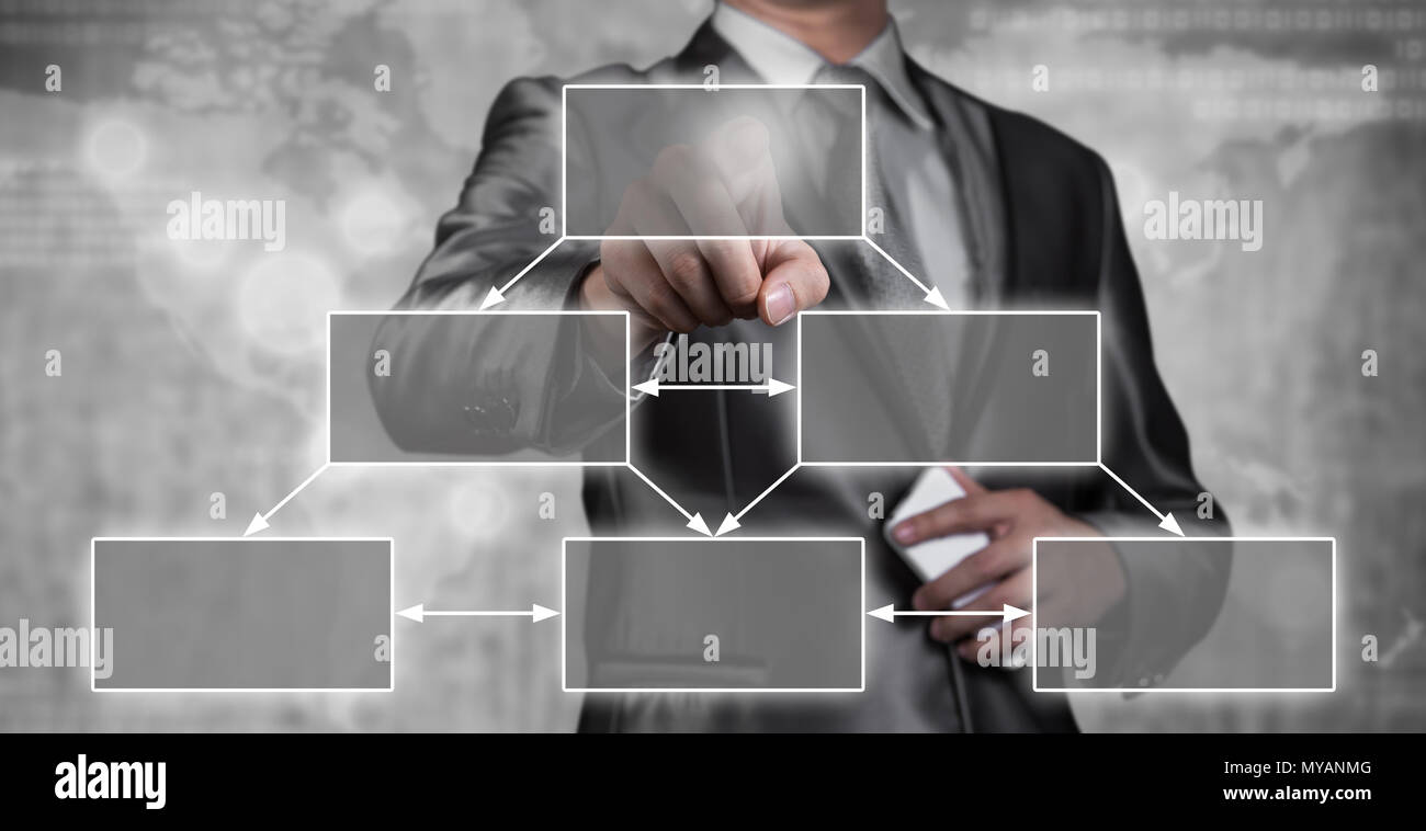 Businessman making decision on empty chart Stock Photo - Alamy