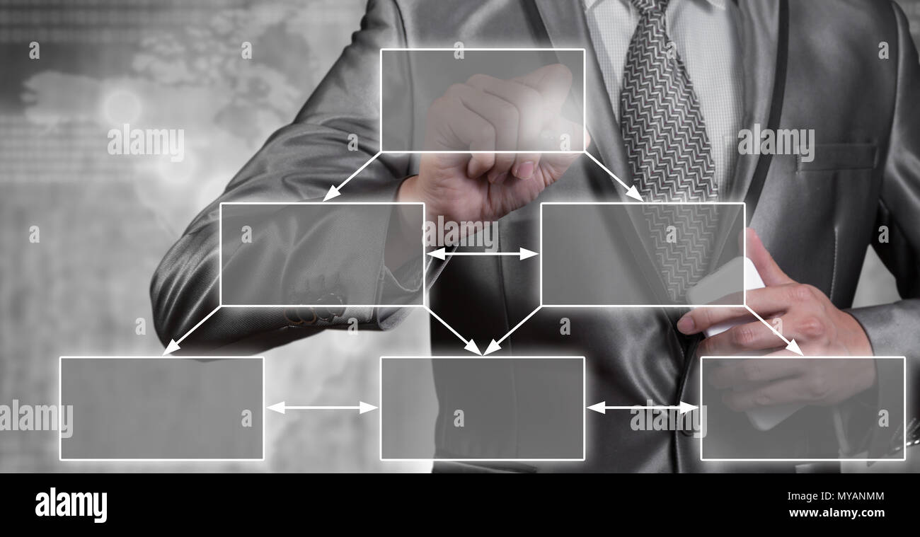 Businessman making decision on empty chart Stock Photo - Alamy