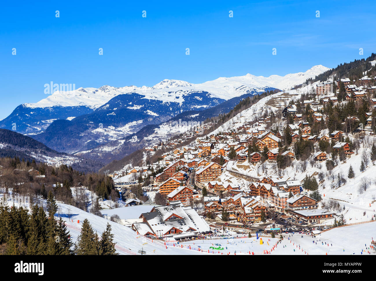 Ski resort of Meribel, France Stock Photo - Alamy