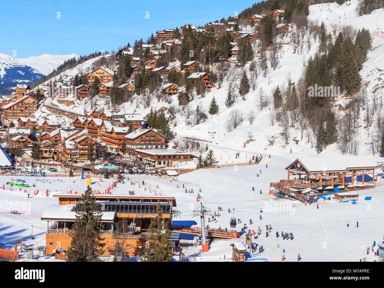 Ski resort of Meribel, France Stock Photo - Alamy