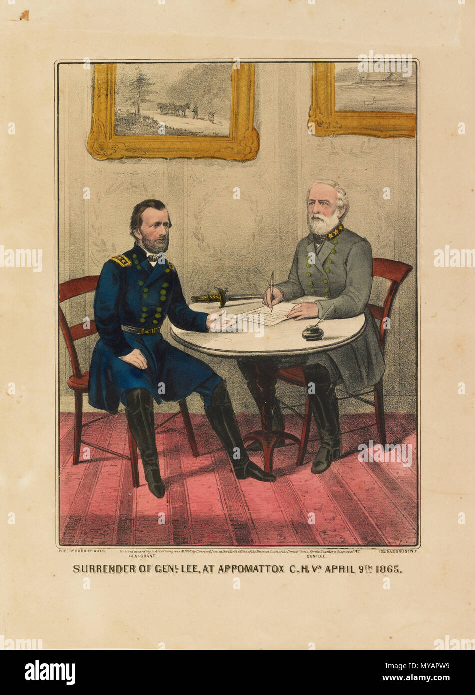 April 9th. 1865 Lithograph Stock Photo - Alamy