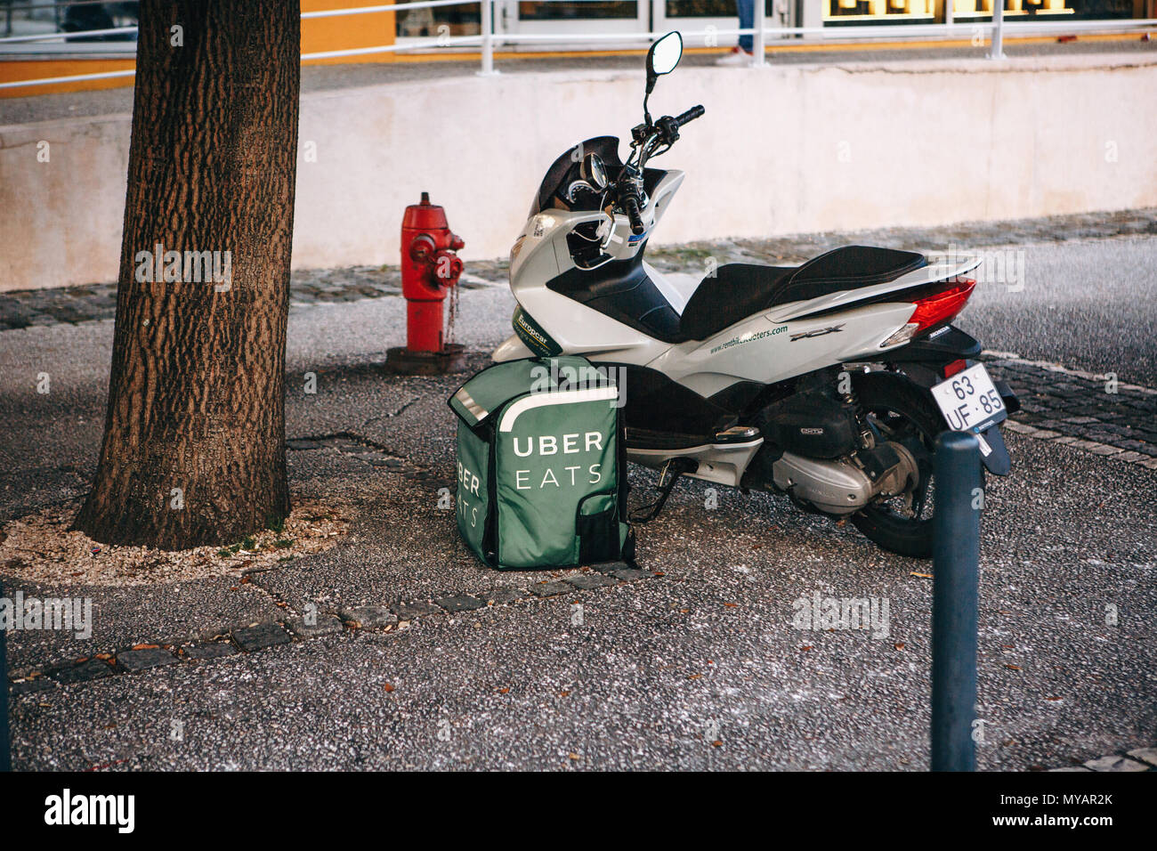 Uber eats motorbike delivery hi-res stock photography and images - Alamy
