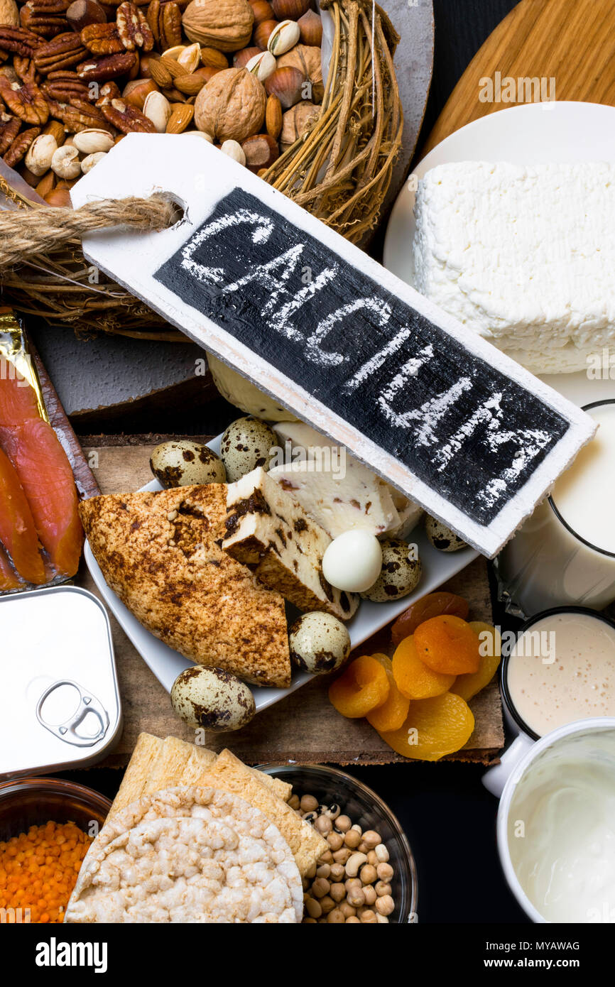 natural food rich in calcium such as nuts, milk, peas, sardines ...