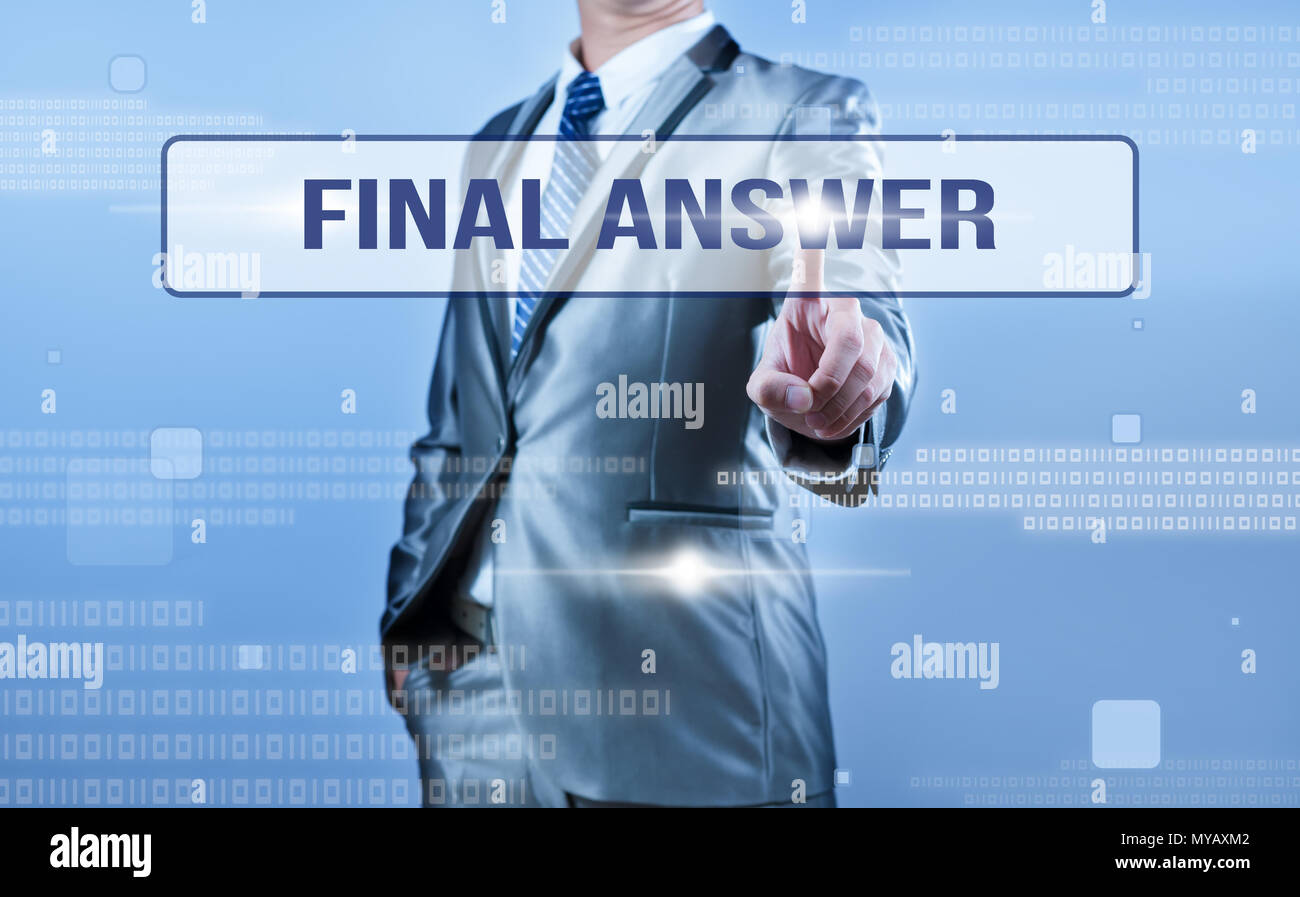 That is my final answer hi-res stock photography and images - Alamy