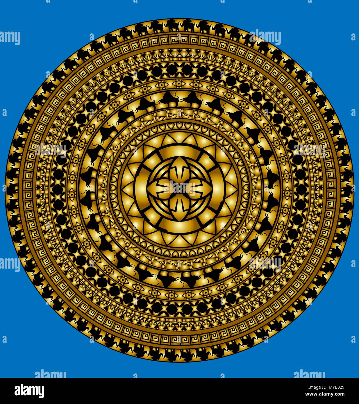 Illustration golden blue lines Stock Vector Images - Alamy