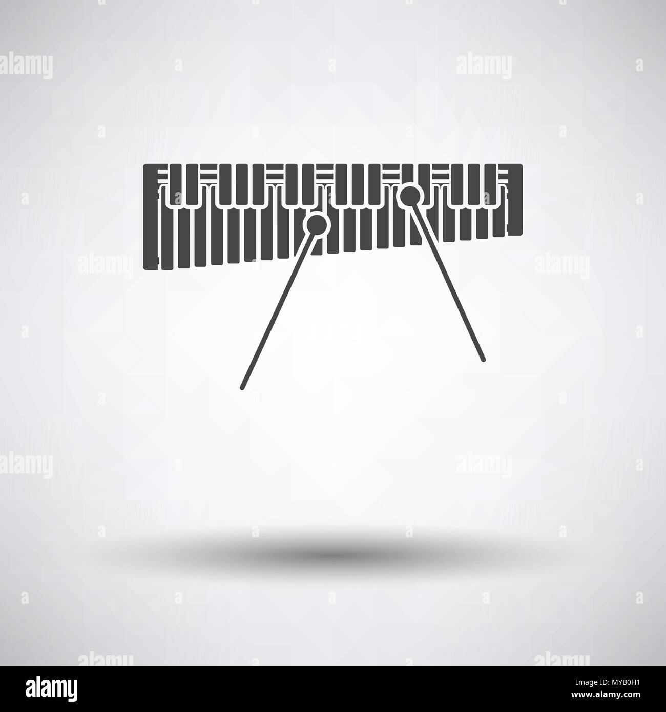 Xylophone icon on gray background, round shadow. Vector illustration ...