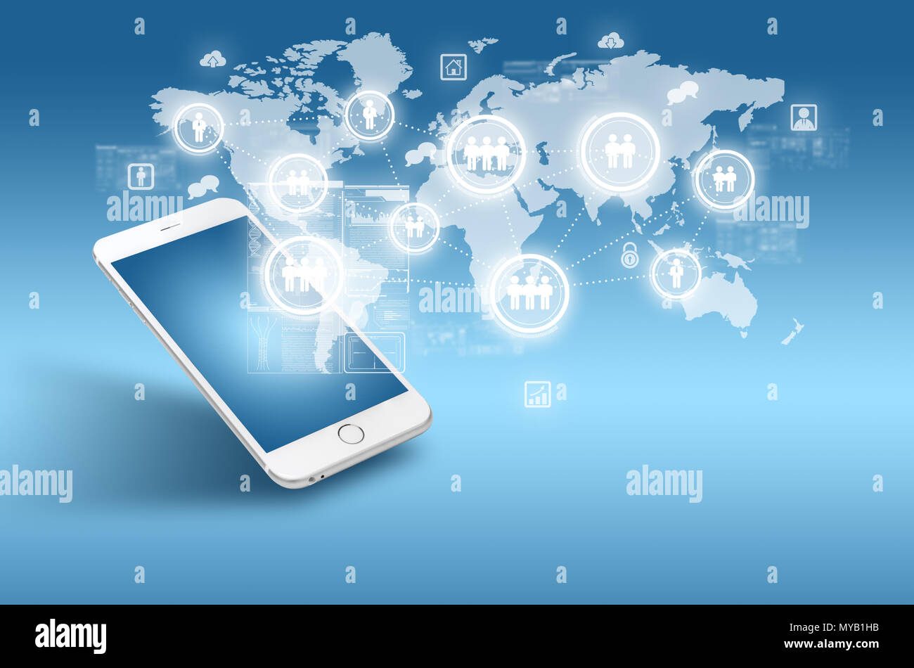 Globalization or Social network concept background with new generation ...