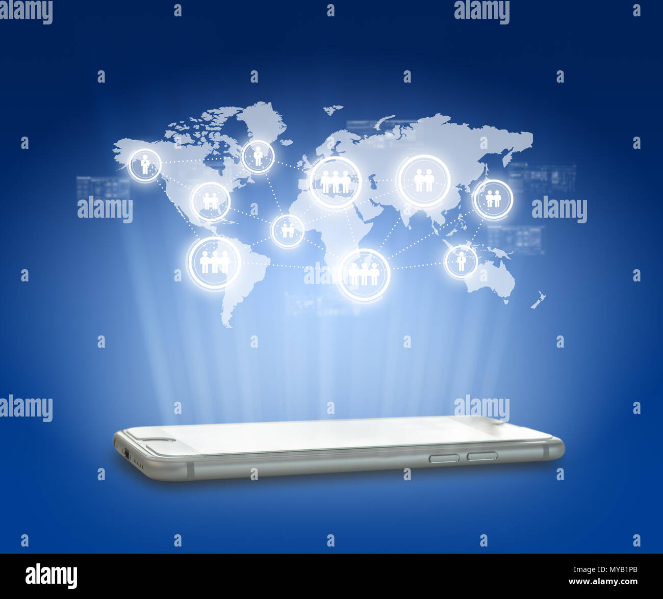 Globalization or Social network concept background with new generation ...