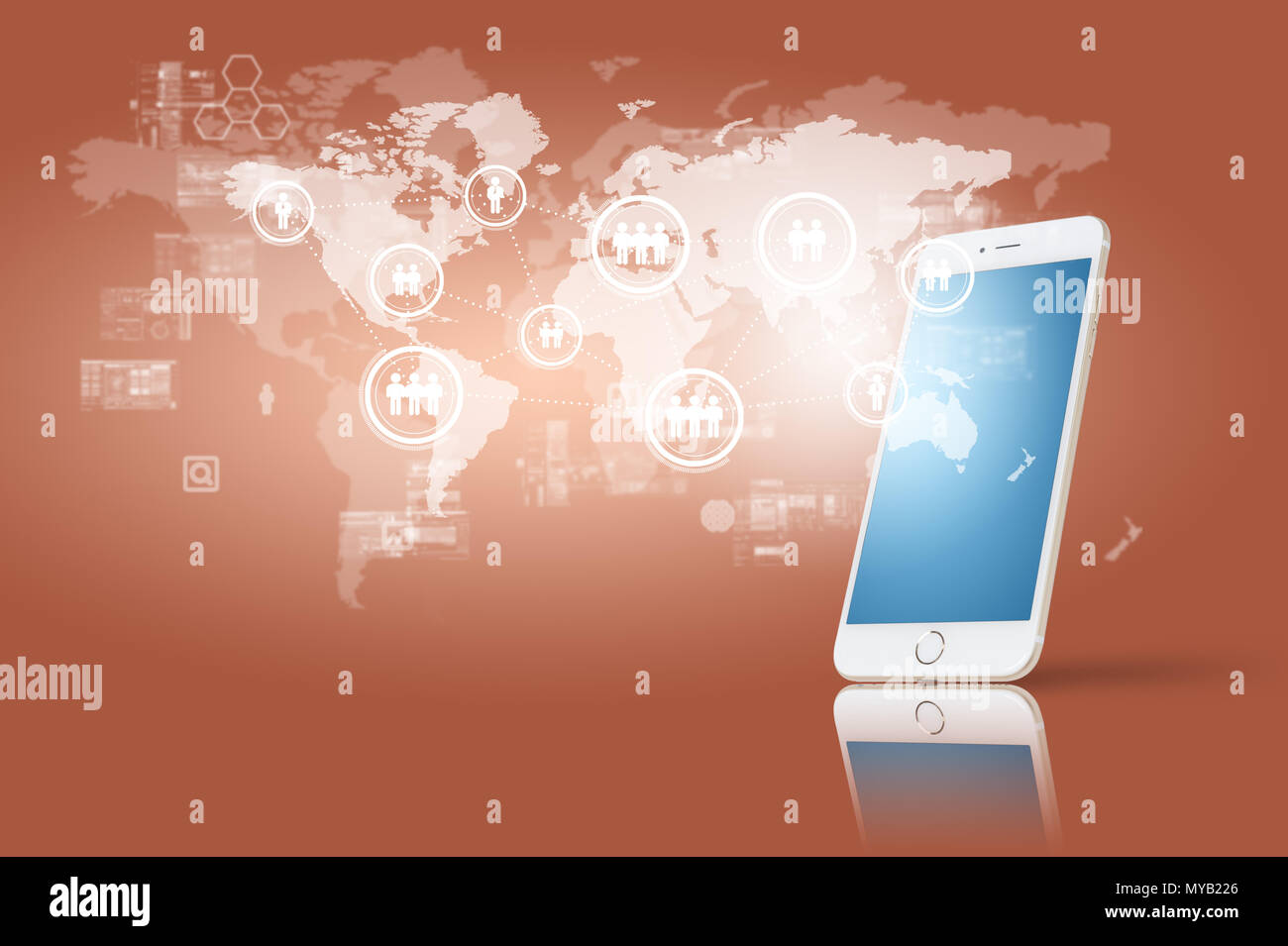 Globalization or Social network concept background with new generation ...