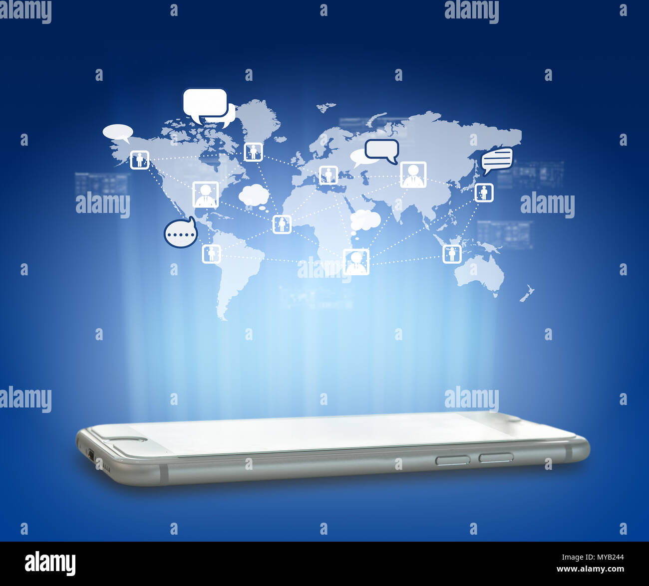 Globalization or Social network concept background with new generation ...