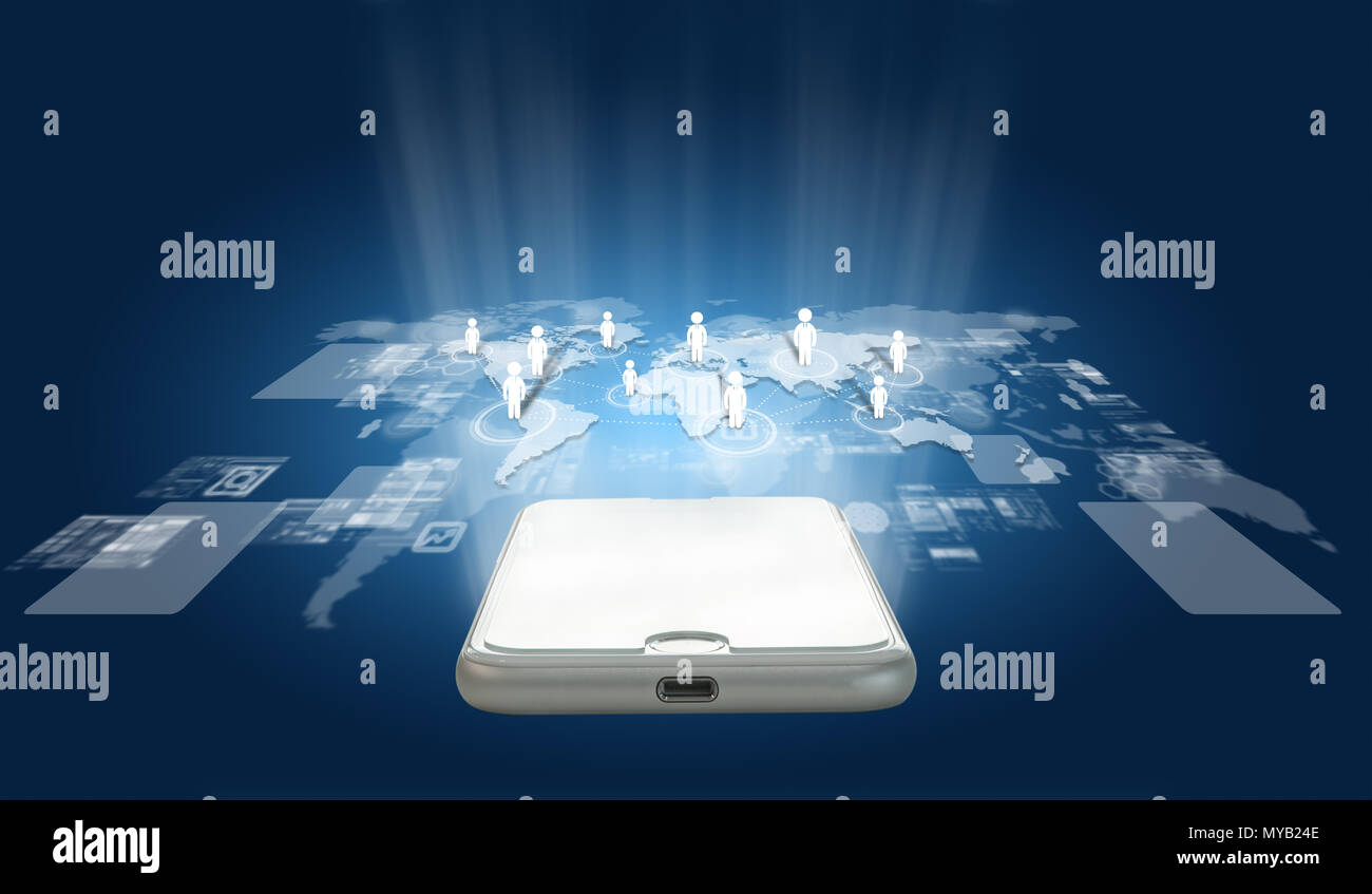 Globalization or Social network concept background with new generation ...