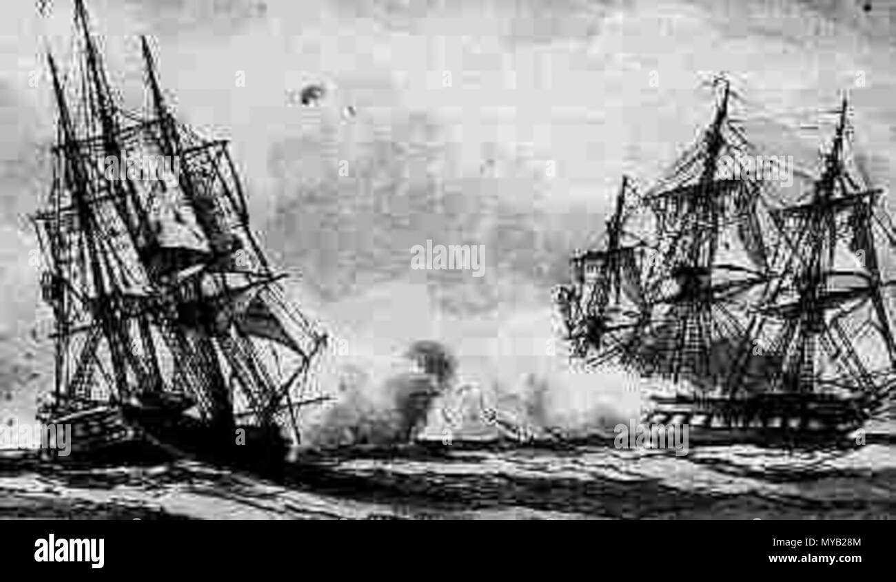 Ship battle american revolution Black and White Stock Photos & Images ...
