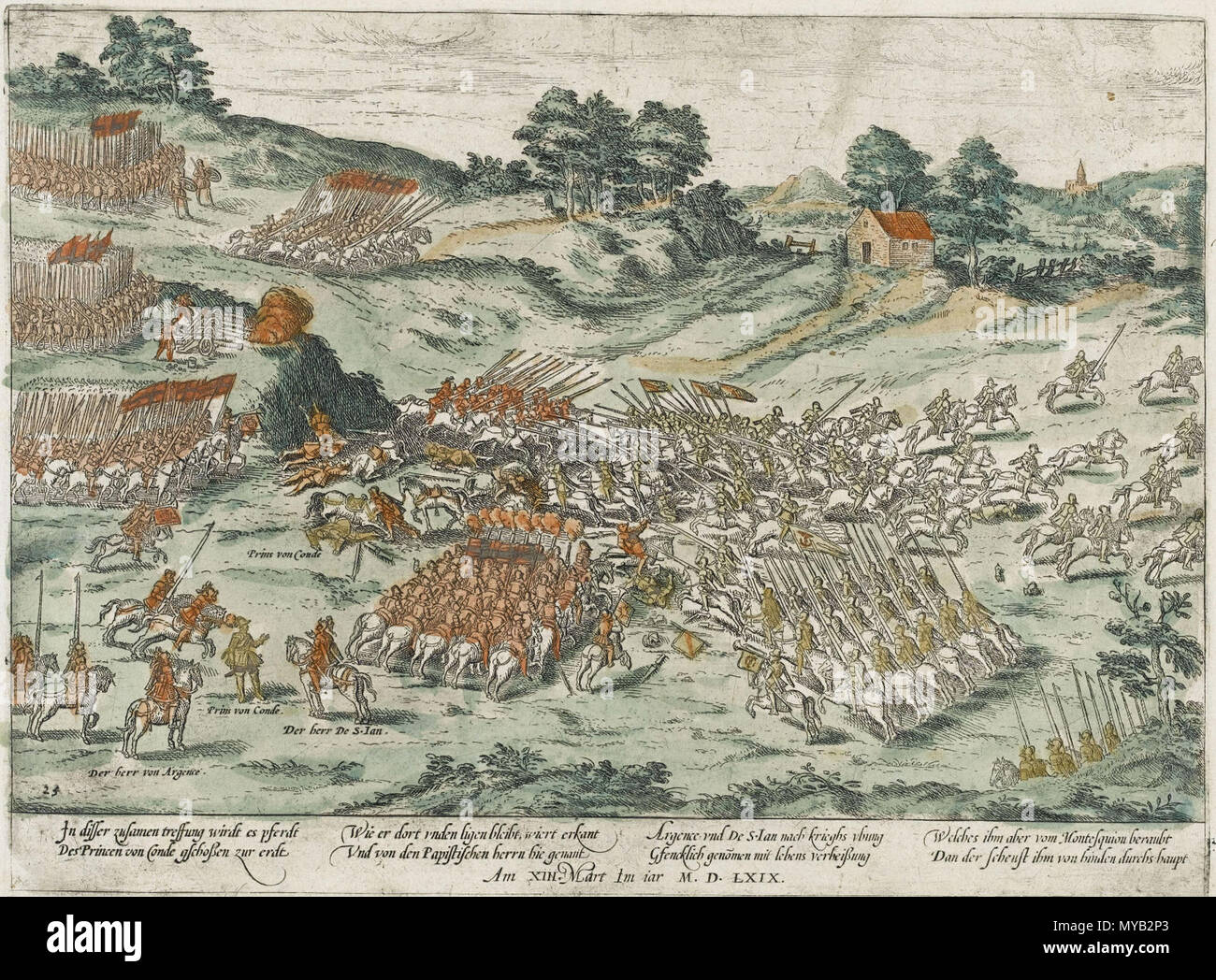 . English: Battle of Jarnac . 16th century. 16th century French artist ...