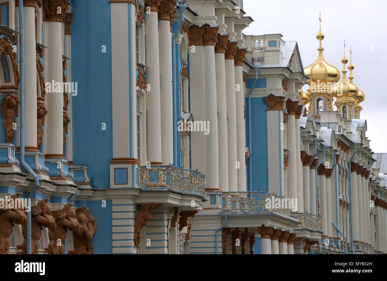 Catherine Palace in Tsarskoye Selo (Pushkin) near St Petersburg. Taken ...