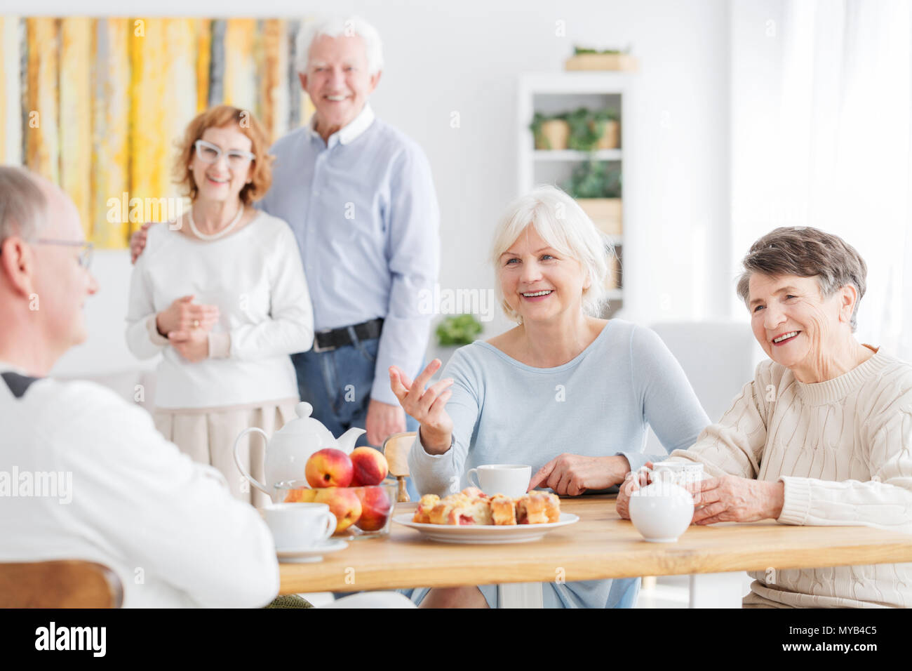 Nursing home tea party hi-res stock photography and images - Alamy