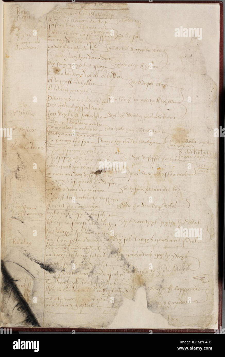 English manuscript 16th century hi-res stock photography and images - Alamy