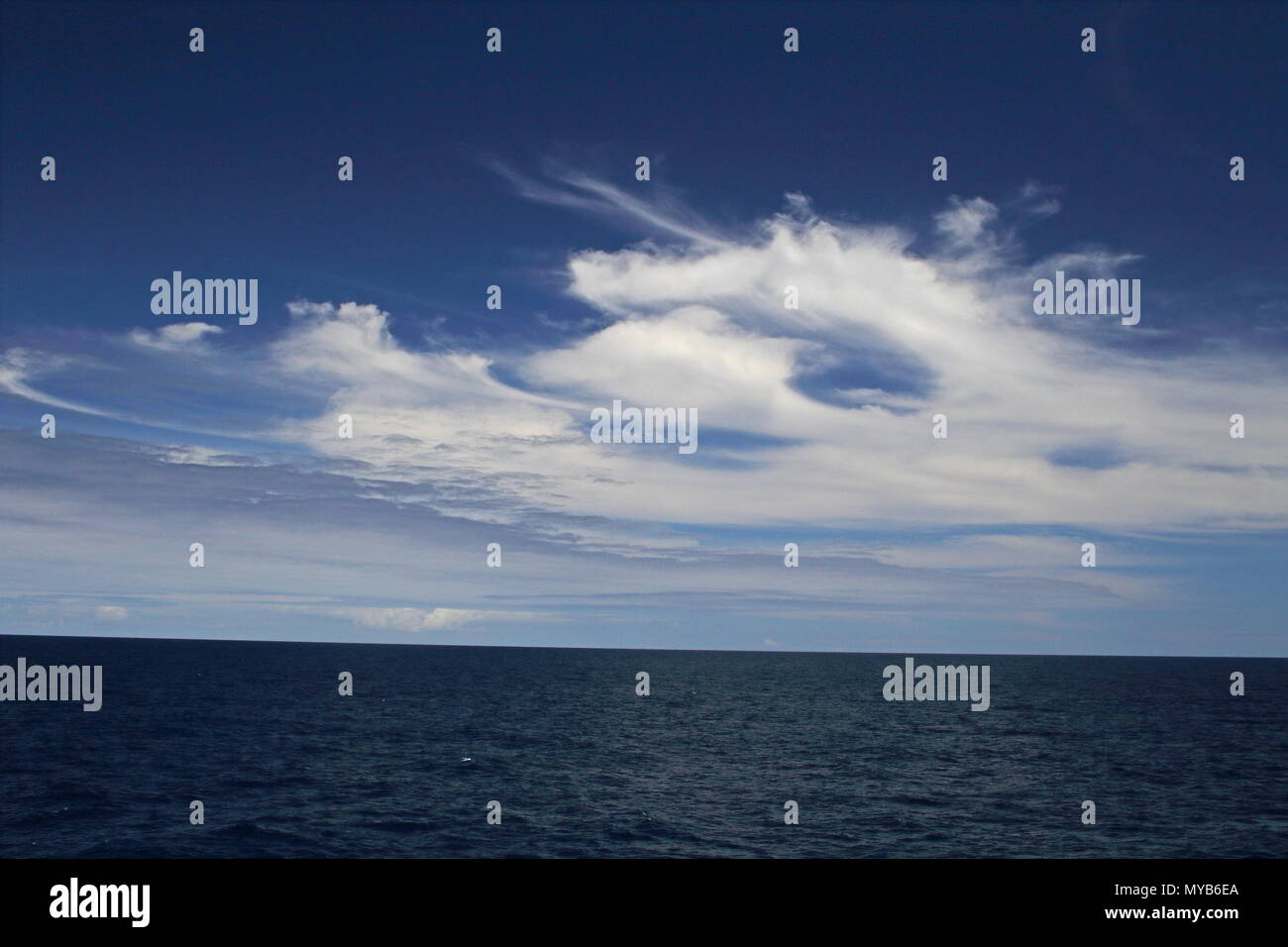cloud formation over the ocean Atlantic Ocean south of Canary Islands ...