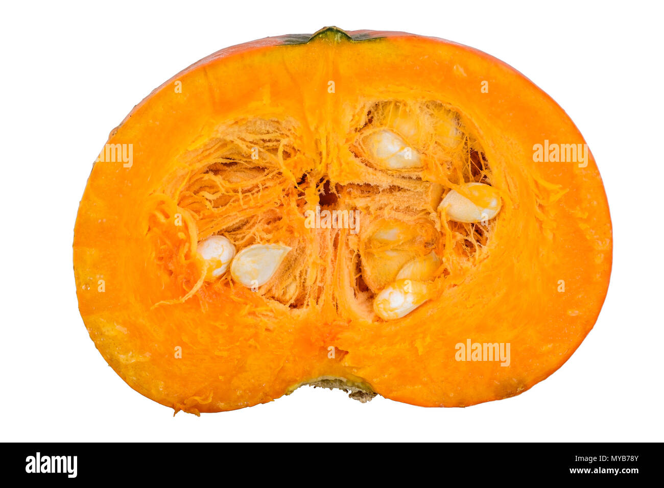 detailed image of ripe half pumpkin isolated on white Stock Photo - Alamy