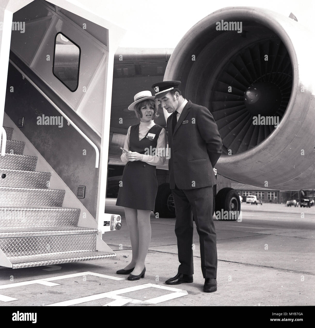 1973, historical, male and female flight crew of the Court charter ...