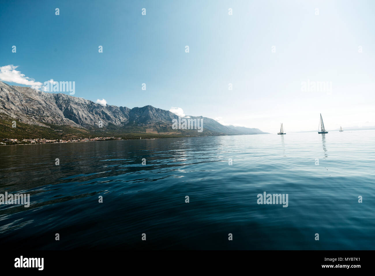 Portrait of sailing boats on open sea Stock Photo - Alamy