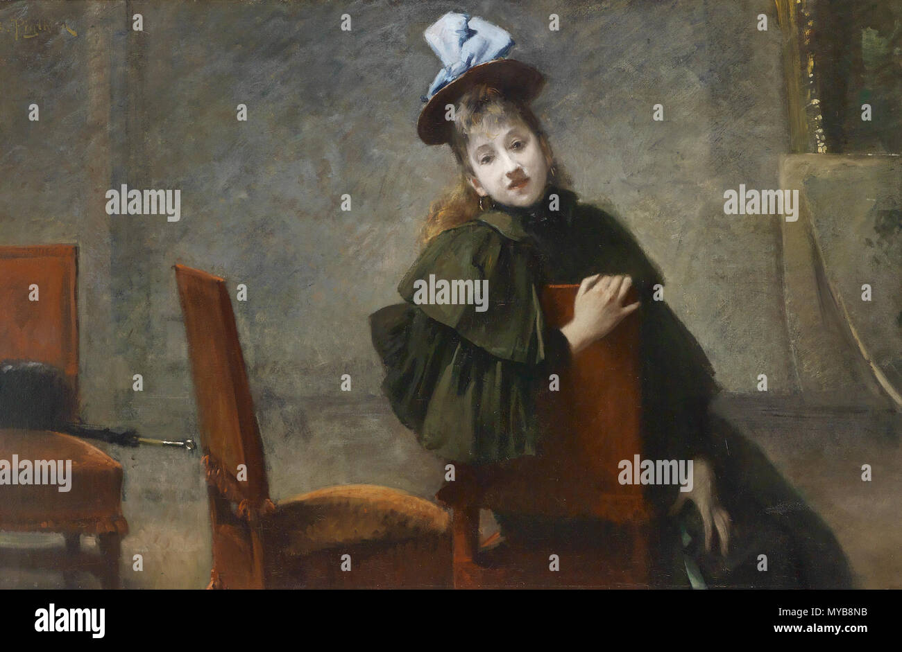 . Deutsch: 'Im Wartezimmer', rückseitig betitelt, signiert B. Piglhein, Öl auf Leinwand, 90 x ...