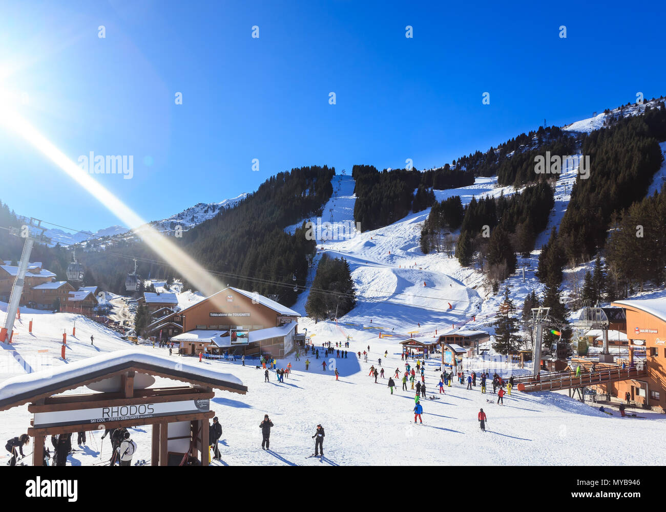 Meribel Ski Resort, Meribel Village Center (1450 m). Lower Saulire ...