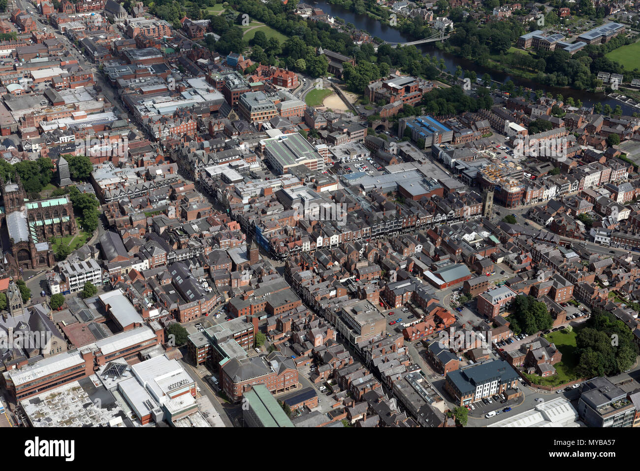 aerial view of Chester, Cheshire, UK Stock Photo - Alamy
