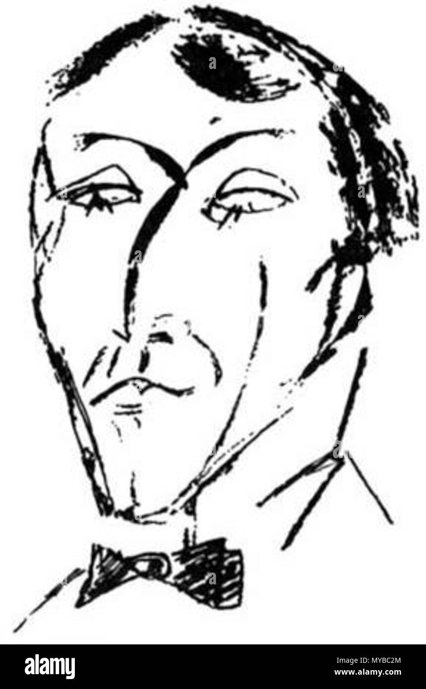 . English: Benedict Livshits by N Kulbin drawing 1914 . 17 February ...